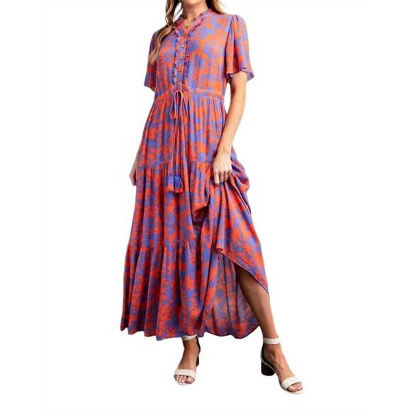 easel | Dresses | New Easel Eleanor Maxi Dress In Blue | Poshmark